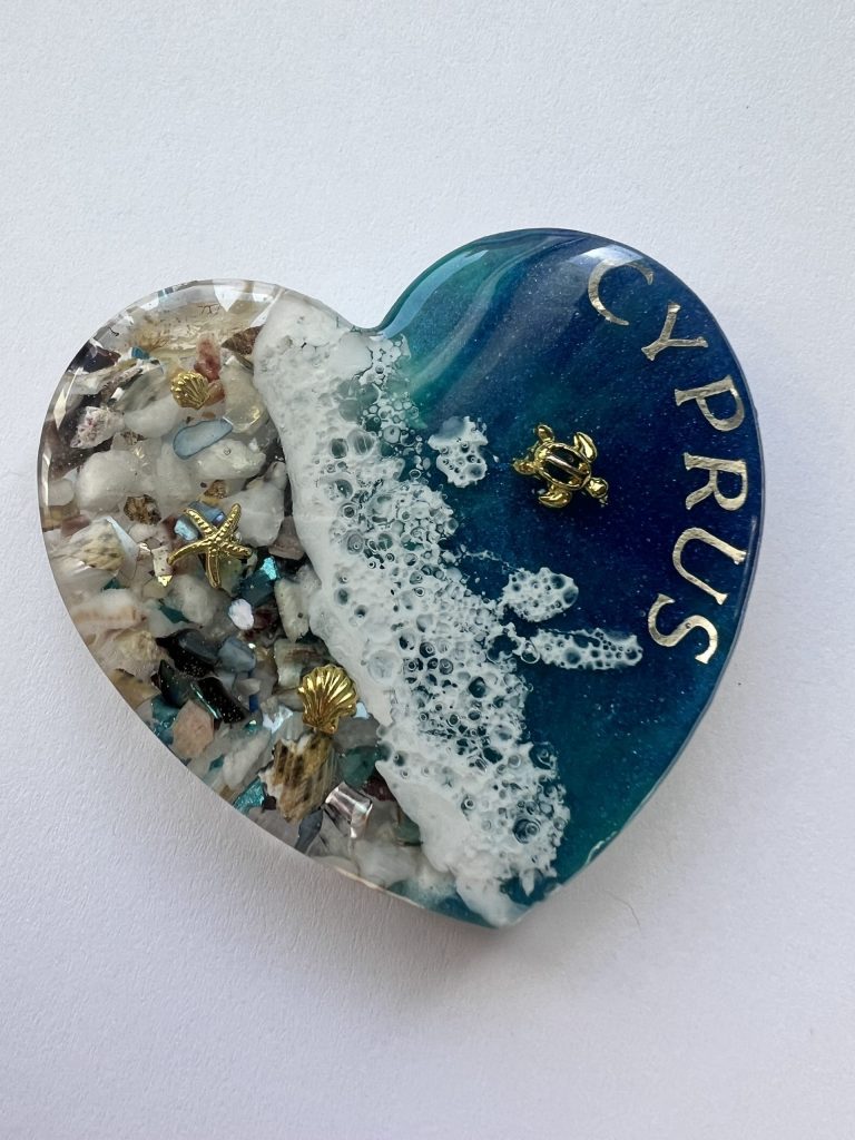 Ocean inspired resin heart fridge magnet. Made to order - Handmade In ...