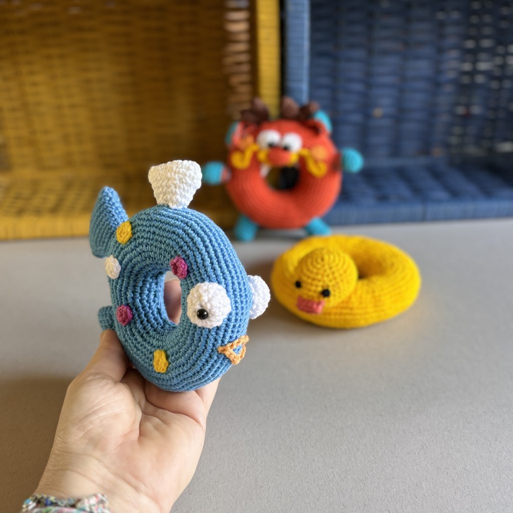 Colourful Dotted Fish Rattle - Handmade In Cyprus