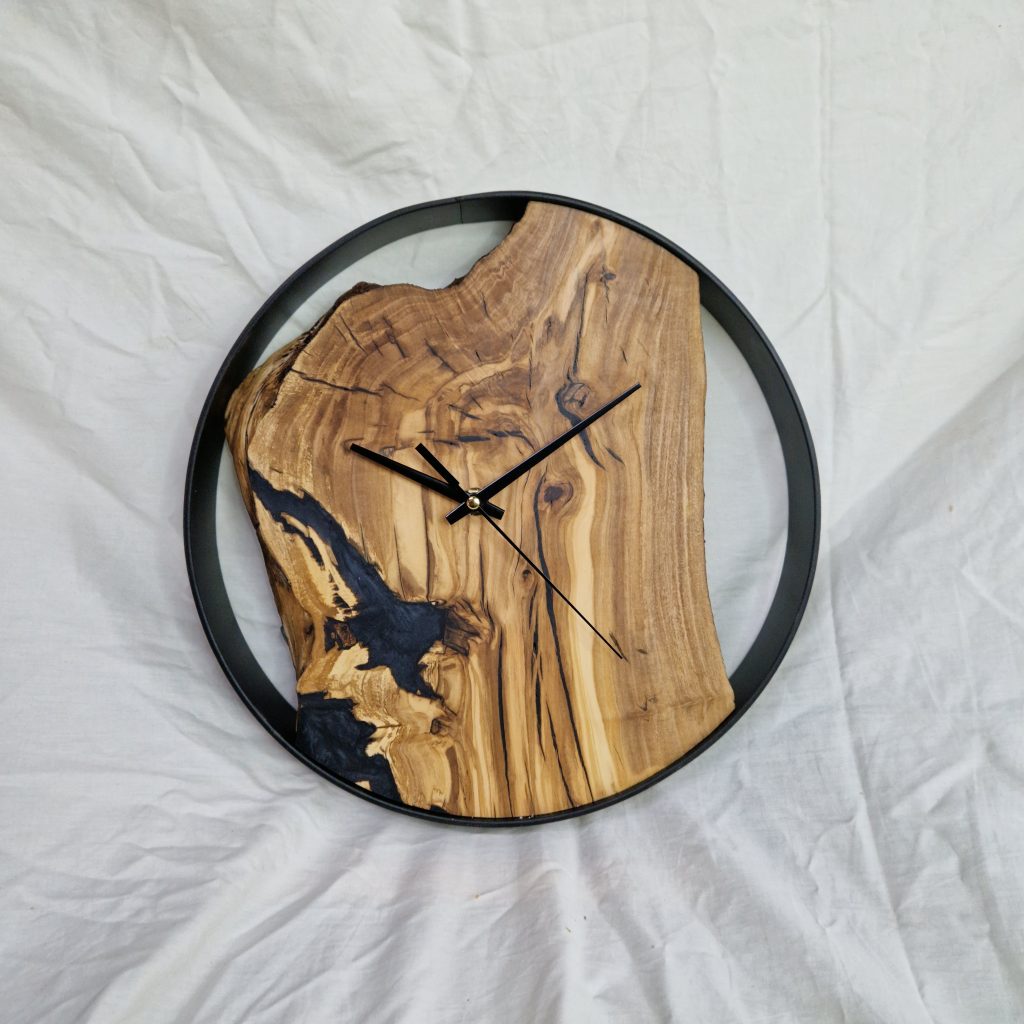Wall Clock in Olive Wood - Handmade In Cyprus